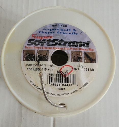 Soft Strand Picture Hanging Wire No 8. 100 Pound Weight Max Cable ...