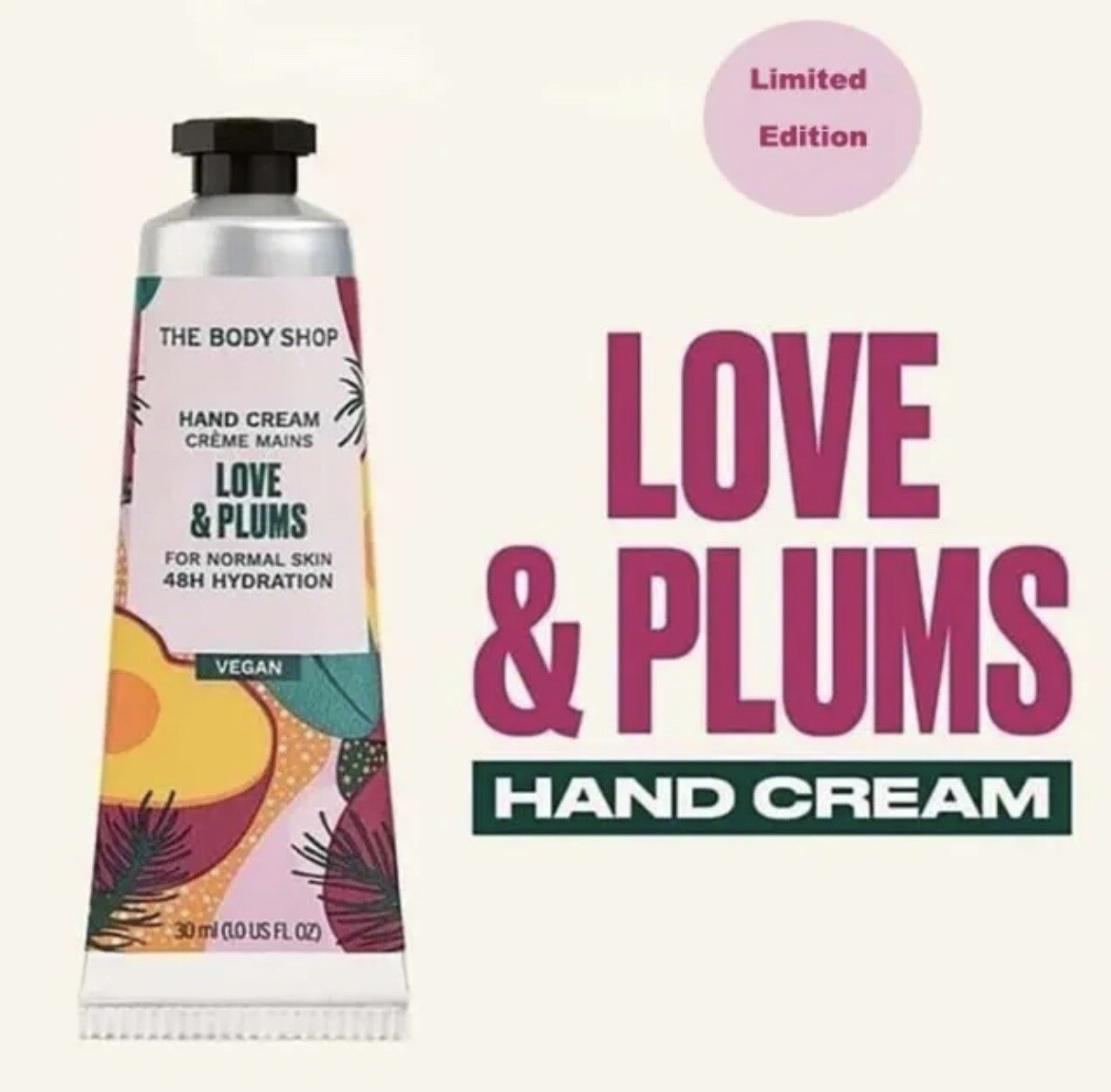 The Body Shop Love & Plums Hand Cream 30ml | eBay