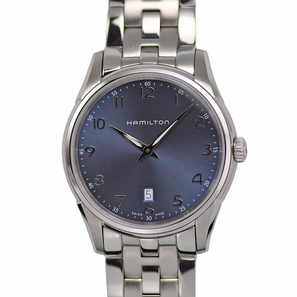 Hamilton Jazzmaster Thinline Men's Quartz Date Blue Dial H38511143 Box ...
