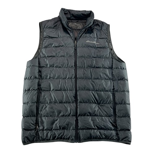 Eddie Bauer EB650 Down Puffer Vest Mens Large Gray Outdoors Travel Full ...