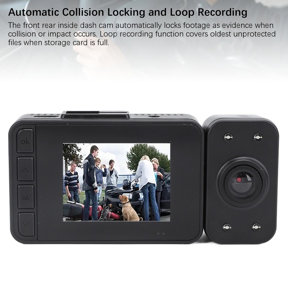 Front Rear Inside Dash Cam 3 Channel Dash Cam Real Time Feedback Night ...