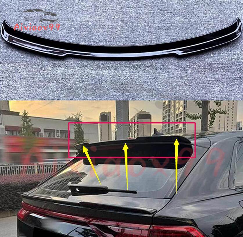 Glossy black Rear Trunk Lip Spoiler Roof Tail Wing For 2019-24 Audi Q8 ...