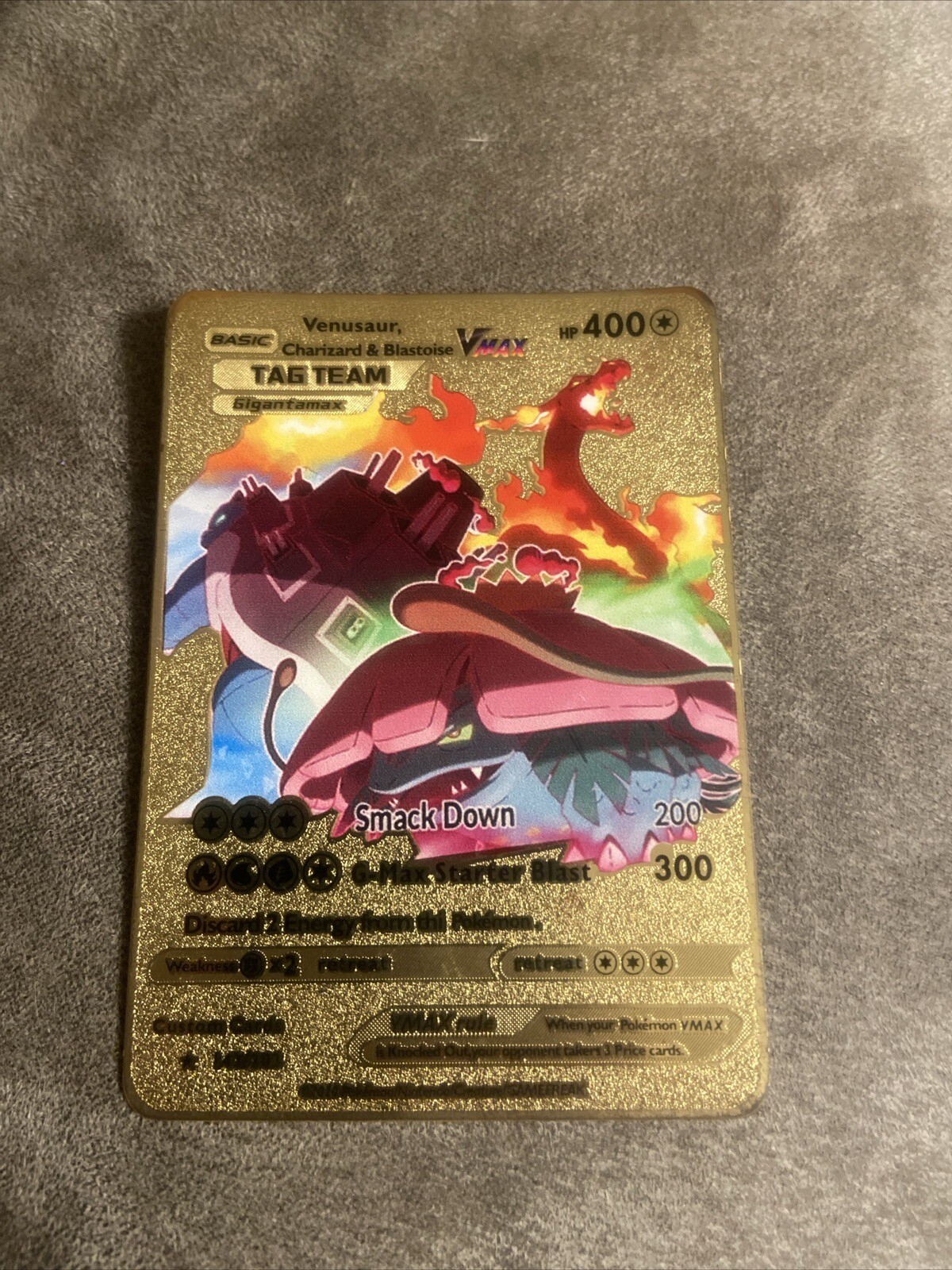POKEMON Gold Charizard Blastoise Venusaur Vmax Tag Team Card HP 400 ...
