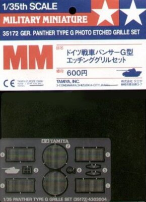 Tamiya 35172 1/35 German Panther Type Ausf.G Photo Etched Grille Set PE ...