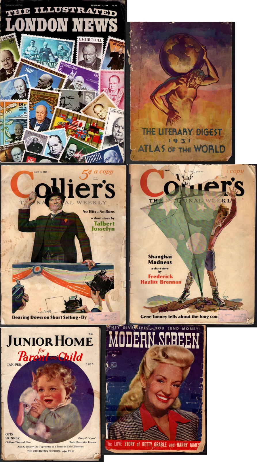 SALE: 1931-1966 VINTAGE MAGAZINES Colliers, London News, Modern Screen ...