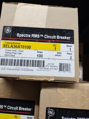GE, SELA36AT0100,100 Amps,600V, 3 POLE, SPECTRA SERIES CIRCUIT BREAKER ...