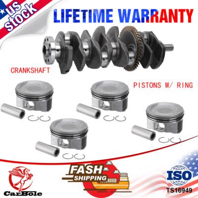 For Toyota Camry Rav4 Scion tC Lexus 2.4 Crankshaft +Pistons w/ Ring ...