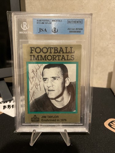 jim taylor card auto jsa certified football immortales | eBay