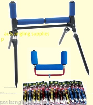 Pole Fishing Roller Set Folding Adjustable Legs + Match + 14 Ready Pole ...