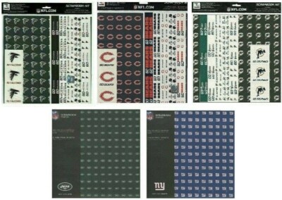 NFL Scrapbook Kits Paper Border & Logo Stickers U-CHOOSE football ...