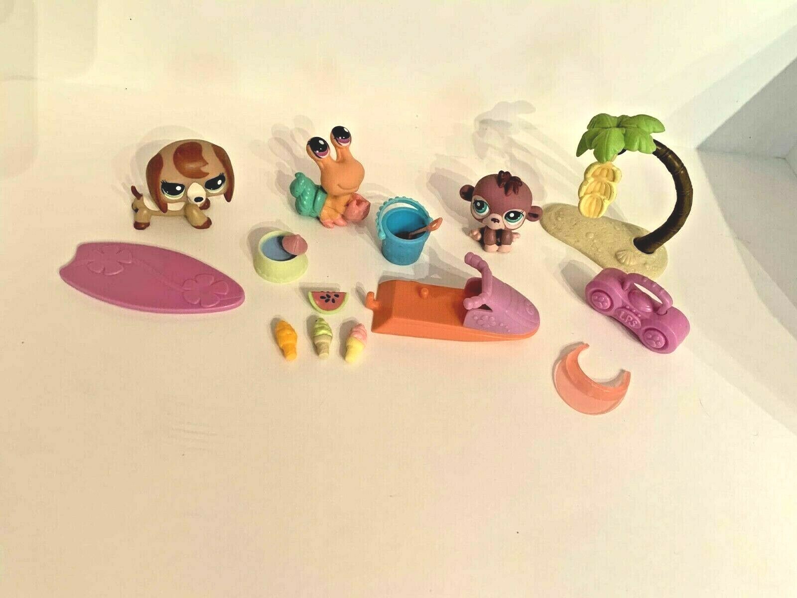 LPS RARE beach Swim&Sand Adventure set dachshund crab monkey littlest ...