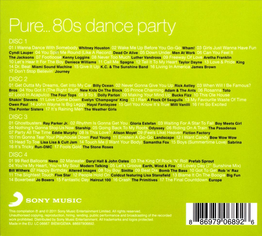 VARIOUS ARTISTS PURE... 80S DANCE PARTY NEW CD 886979068926| eBay