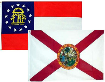 2x3 2'x3' Wholesale Combo State Georgia & Florida 2 Flags Flag | eBay