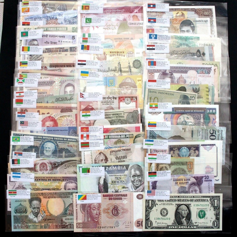 100 Pcs Different Banknotes Paper Money World Foreign Collection ...