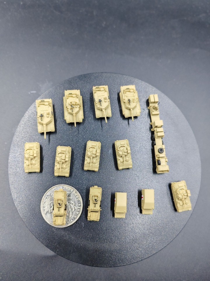 3D Printed 1/400/350 Us Armored Forces Tank Green Finished Model 14/pcs ...