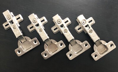 Four FGV Optima Full Overlay 110° Self-closing Hinges with 4mm mounting ...