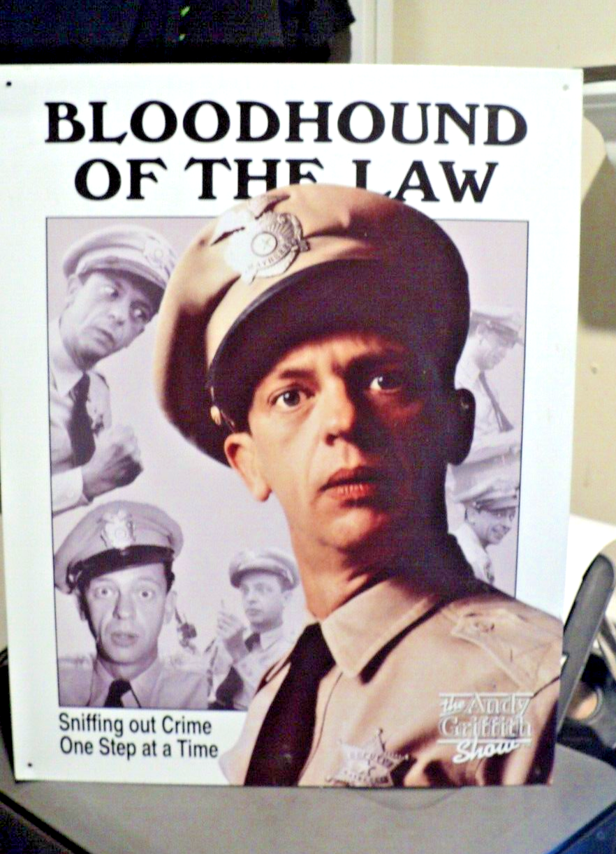 ANDY GRIFFITH SHOW: Barney Fife Metal Sign: 12 1/2" x 16": Sniffing Out ...