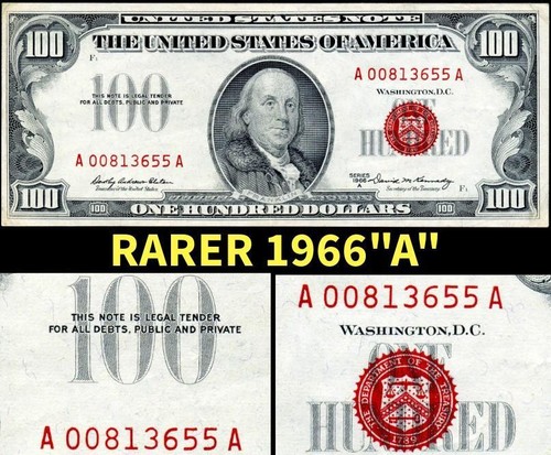 HGR SUNDAY 1966"A" $100 Legal Tender ((Highly WANTED)) VERY HIGH GRADE ...