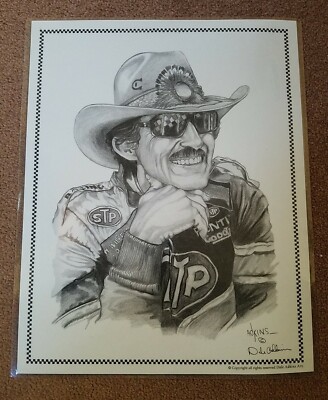 Dale Adkins Art Richard Petty STP Laminated Picture Drawing Nascar ...