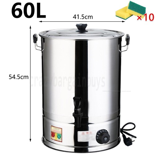 60L Electric Hot Water Urn Stainless Steel Concealed Element Boiler Tea ...