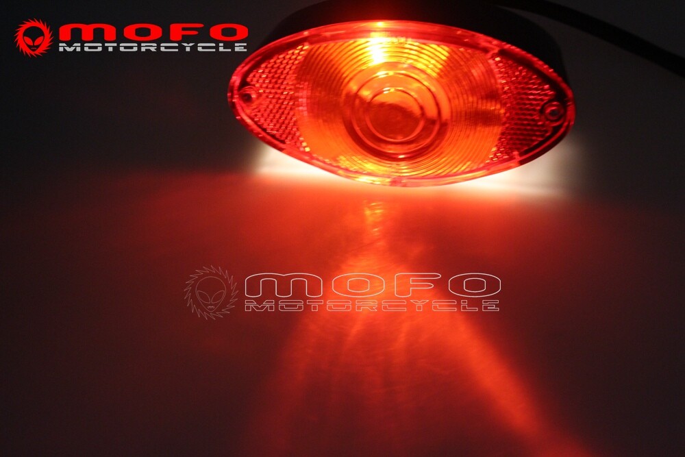 Cat Eye Brake Tail Light RED Lens For Harley Bobber Chopper Cafe Racer ...