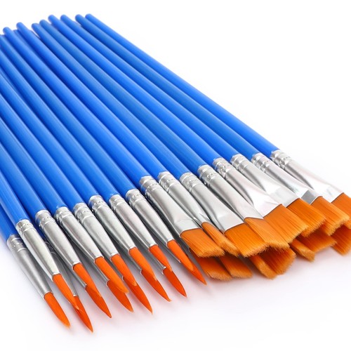 30 Pcs Paint Brushes, Small Brush Bulk for Detail Painting, Mix(15Flat ...