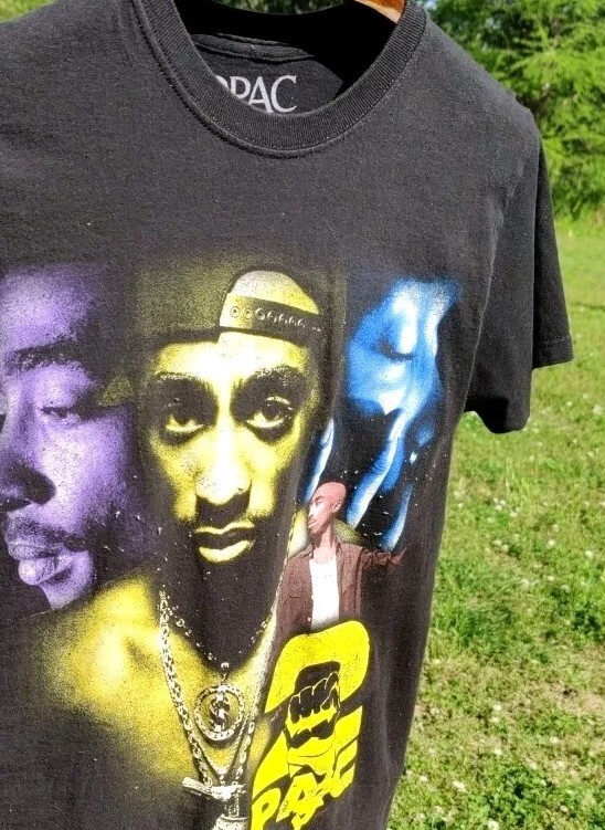 2PAC Colorful Tupac Logo'd Cotton T-Shirt (Men's Small) | eBay
