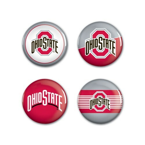 Ohio State Buckeyes Wincraft NCAA Button Pins 4 Pack 1-1/4" Round FREE ...