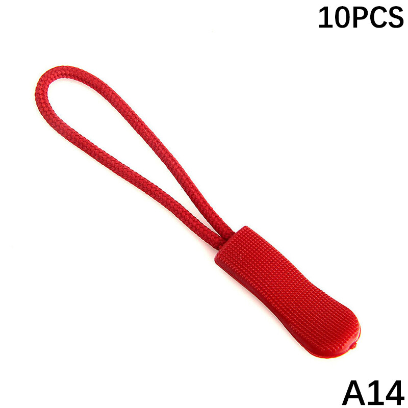 New 10pcs Zipper Pull Puller End Fit Rope Tag Replacement Clip Zip Cord ...