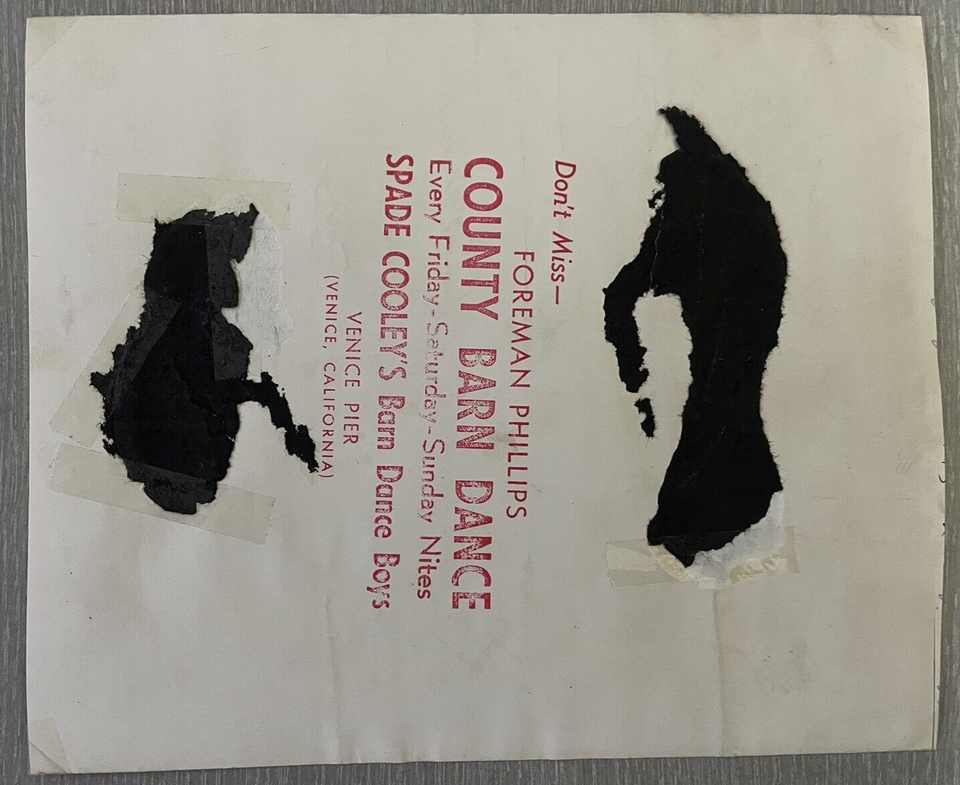 Spade Cooley, Foreman Phillips County Barn Dance SIGNED publicity ...