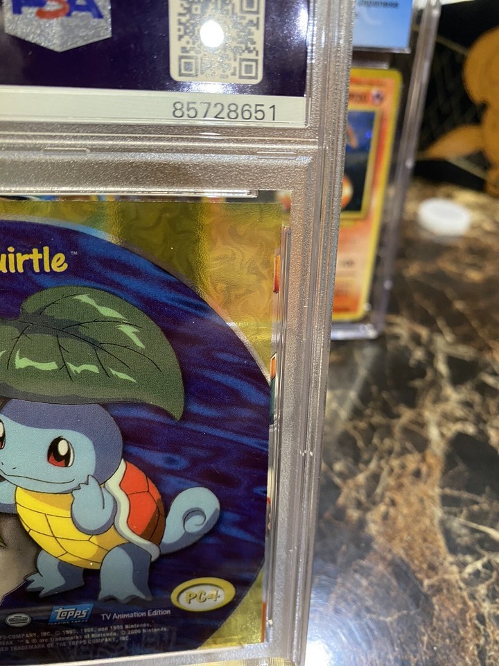 PSA 9 MINT (MC) POP 1 Pokemon Squirtle Topps Clear Miscut ERROR ...