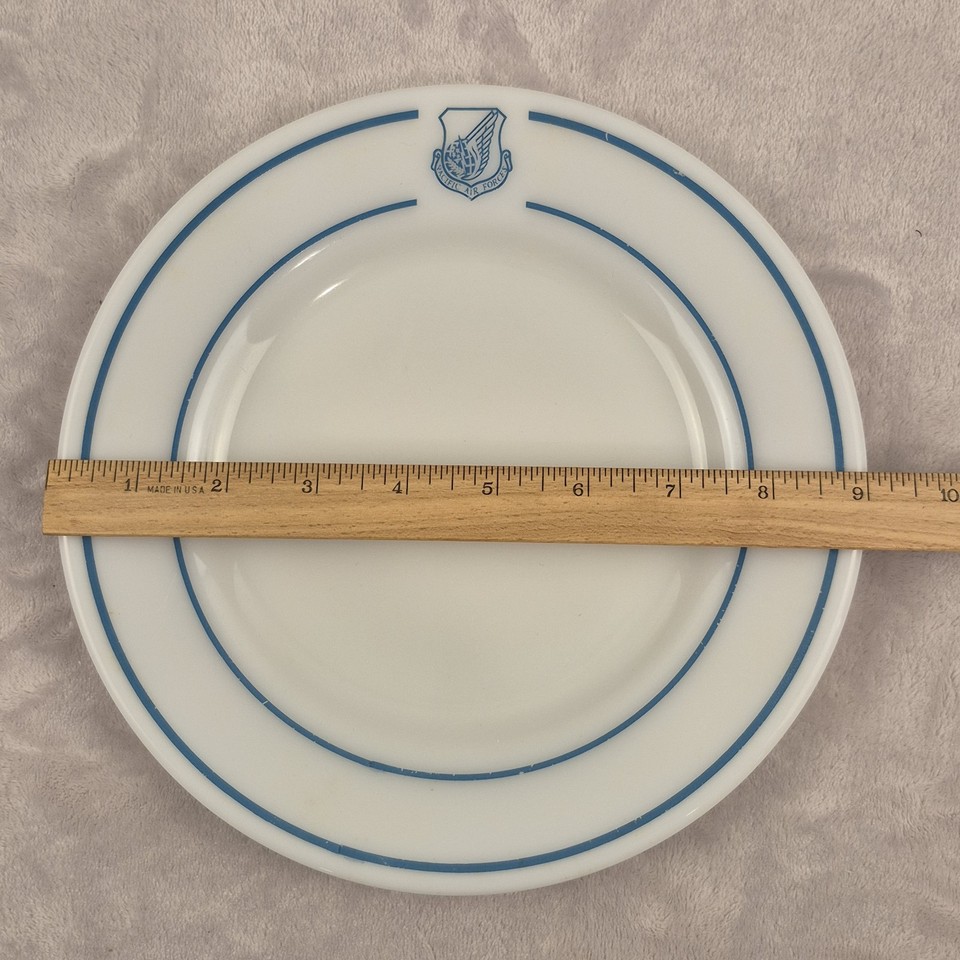 RARE Vtg PYREX Pacific Air Forces Mess Hall Plate 9" USAF Hawaii Pearl ...