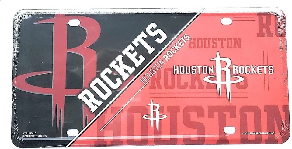 Houston Rockets Metal Tag License Plate Novelty 6x12 Inch Split Design ...