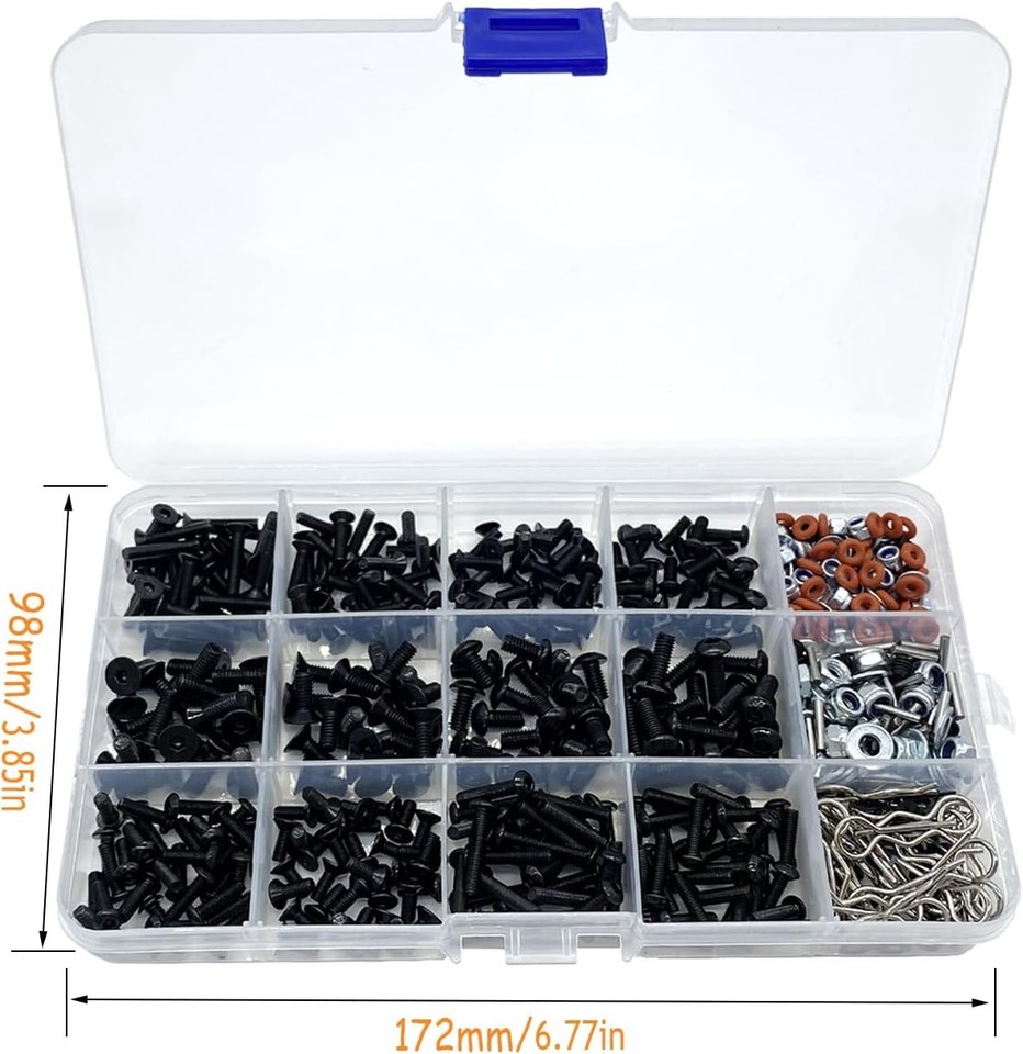 520pcs Universal RC Screw Kit Screws Assortment Set, Hardware Fasteners ...