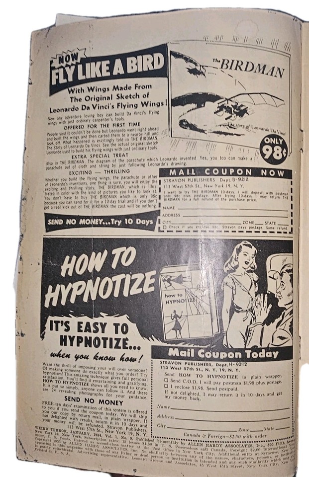 1954 Weird Terror Precode Comic #9 Horror Media Don Heck Cover Art FN ...