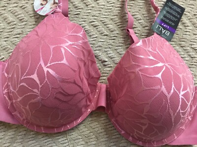 BALI WOMEN WITH LIFT BRA SIZE 36D, CORAL COLOR, STYLE DF0085. UNDERWIRE ...
