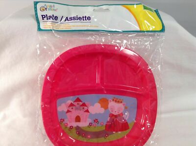 New Angel of Mine Divided Plate Pink Princess 7.75 in x 7.75 in Plastic ...