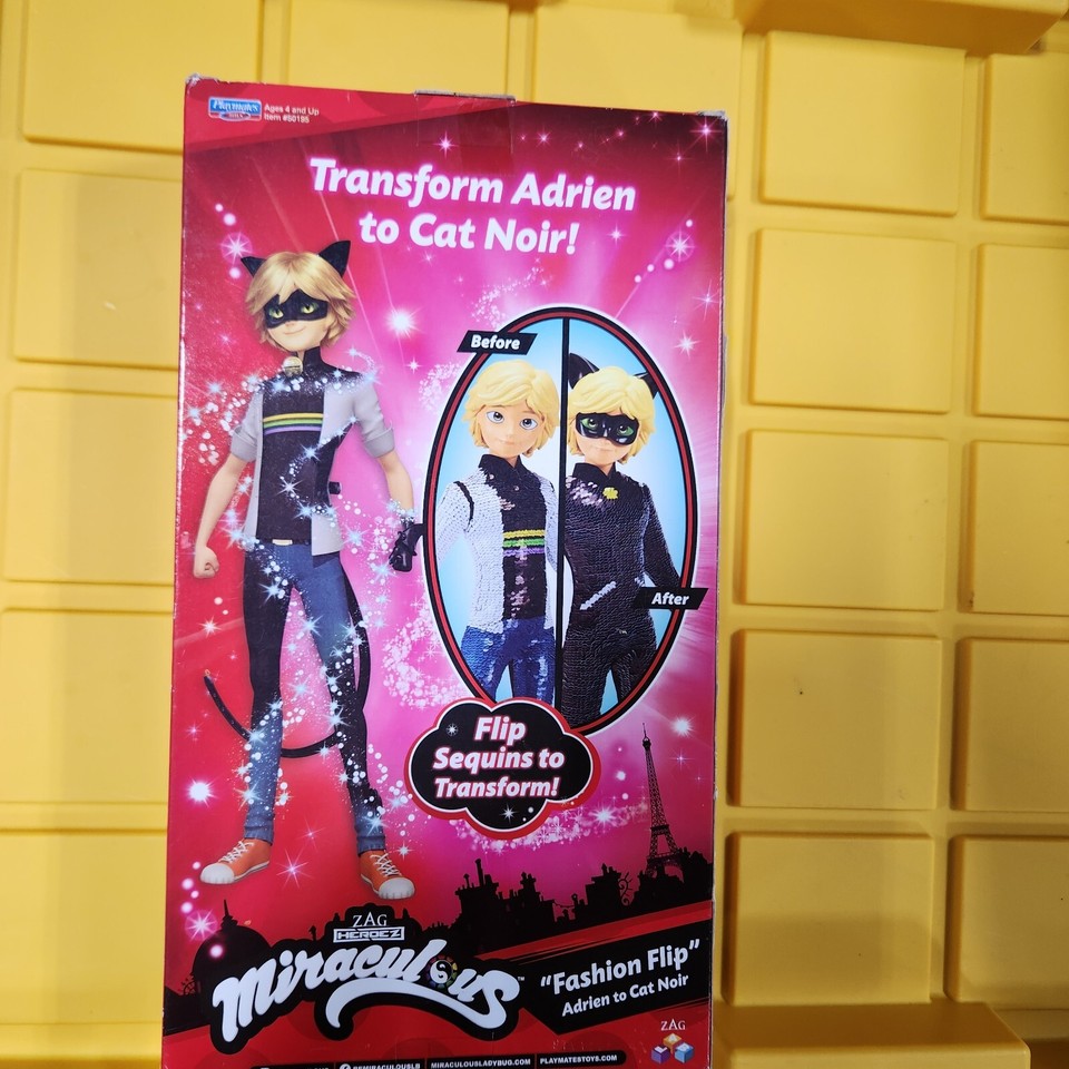 Miraculous Ladybug Adrien Cat Noir Fashion Flip Sequins Transform ...