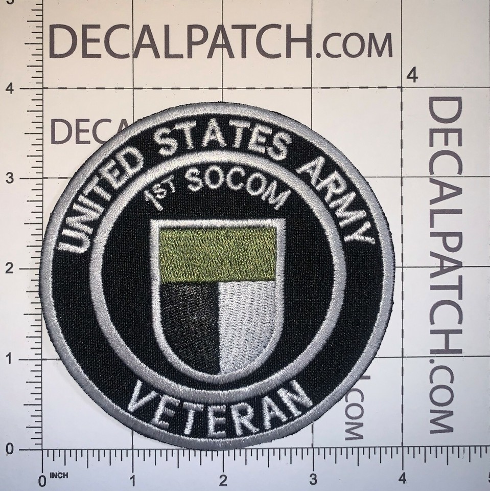 US Army 1st SOCOM Special Operations Command Veteran Patch Hook & Iron ...