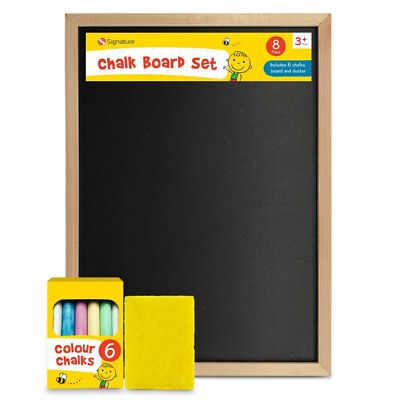 A4 Childrens Chalkboard | Wooden Blackboard Chalk board Eraser Kids Art ...