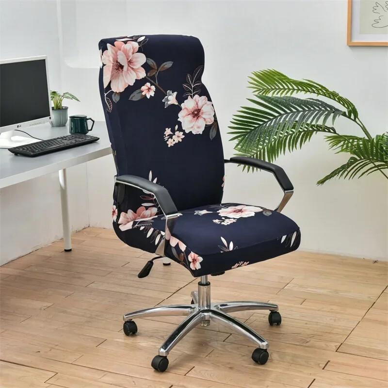 Floral Prints Elastic Chair Cover Geometry Computer Chairs Slipcovers ...