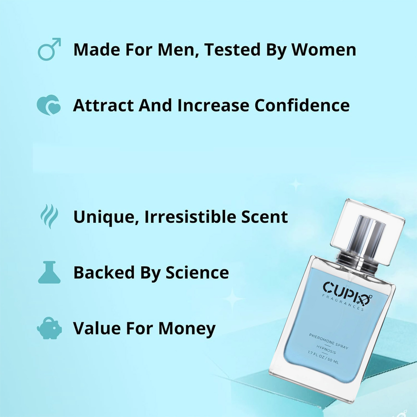 Cupid Charm Toilette for Men (Pheromone-Infused)-Hormone Cologne ...
