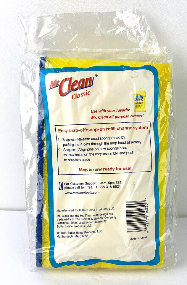 NEW Mr. Clean Classic Sponge Mop With Scrubber Refill | eBay