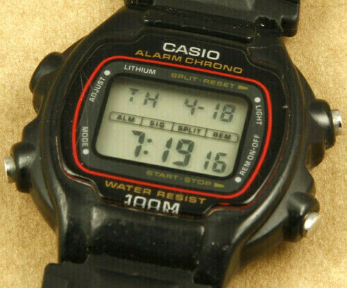 Casio W-726 Vintage Digital Watch 37x41mm Made in Korea for sale online ...