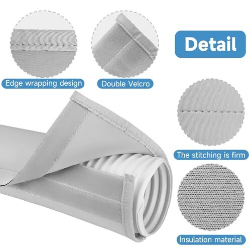 60-Inch Gray Insulated Air Conditioner Hose Cover Wrap for Portable AC ...