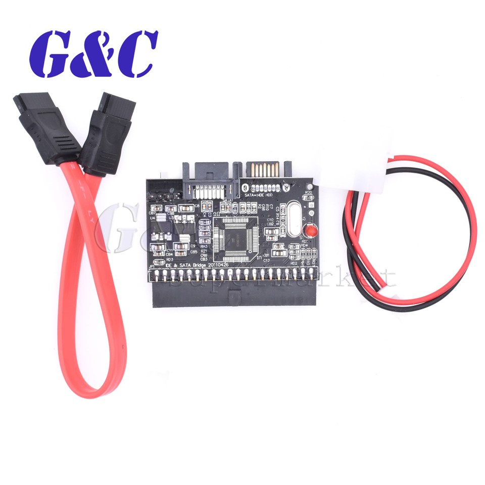 IDE to SATA ATA 100/133 Serial HDD CD DVD Converter Adapter+Power ...