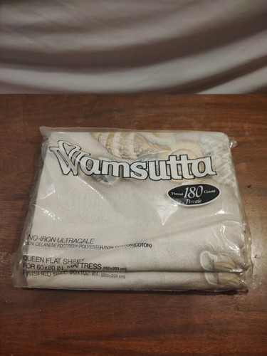 Vintage Wamsutta Hilton Head Seashell Beige Queen Flat Sheet 180 Thread ...