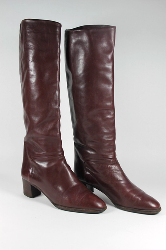 Damenstiefel Lederstiefel rotbraun Gr. 8 TRUE VINTAGE 90's wonen's ...