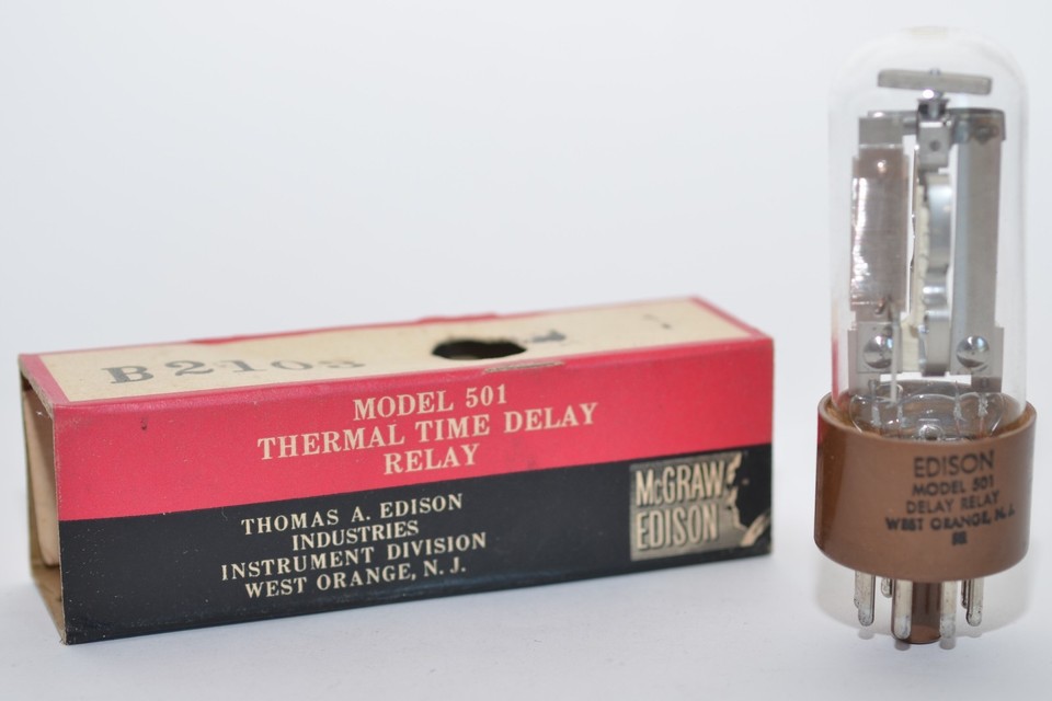 MIL spec Thermal Time Delay Relay by Edison Model 501, Relais, Röhre, 3 ...