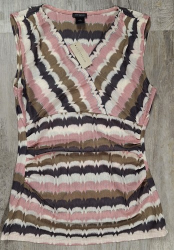 Ann Taylor Medium Multi Color Sleeveless Shear Blouse Top | eBay